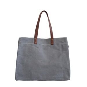 maika recycled canvas carryall tote bag, waxed ash