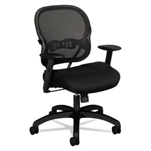 hon vl712mm10 vl712 series mid-back swivel/tilt work chair, black mesh