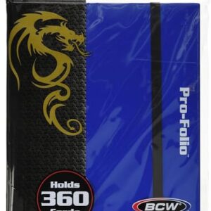 BCW Pro-Folio 9-Pocket Card Album - Blue | Archival Safe, Side-Loading Trading Card Binder | Premium Collectible Storage Solution for Trading Cards, TCG, Sports Cards, and More - 360-Card Capacity