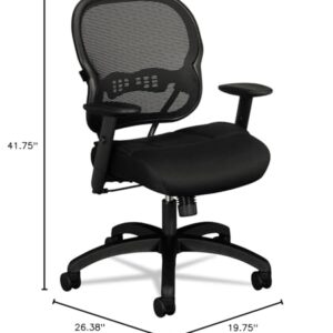 HON VL712MM10 VL712 Series Mid-Back Swivel/Tilt Work Chair, Black Mesh