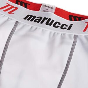 Marucci Mens Elite Shorts Sports, MASL-W-AM, Adult Padded Slider, White, Medium US