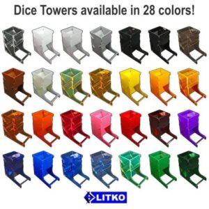 LITKO Dice Tower | Dice Roller | Dice Tumbler | Dice Boot | TTRPG | Board Games (Translucent Red)