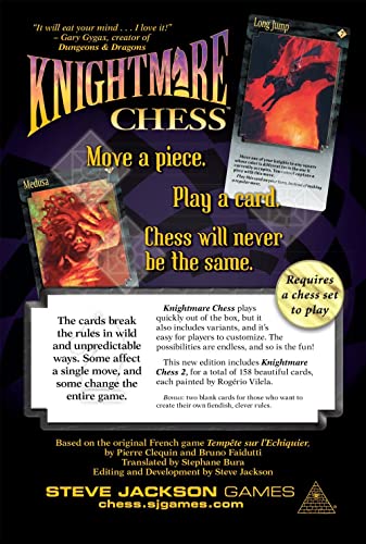 Knightmare Chess Card Game | Card Game for Chess | Card Game for Two | Ages 10+ | for 2 Players | Average Play Time 120 Minutes | from Steve Jackson Games