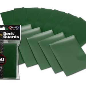 BCW 100ct Deck Guard GREEN MATTE Finish for Stardard Size Collectable Cards - Deck Protector Sleeves [2-Pack Bundle]