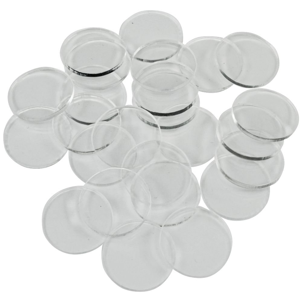 LITKO Clear Miniature Bases, Circular .75 Inch, 1.5mm Clear (25)