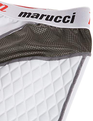 Marucci Mens Elite Shorts Sports, MASL-W-AM, Adult Padded Slider, White, Medium US