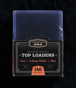 1x 10ct cbg 140 pt cardboard gold 3" x 4" pro toploaders keeps thicker cards ultra protected