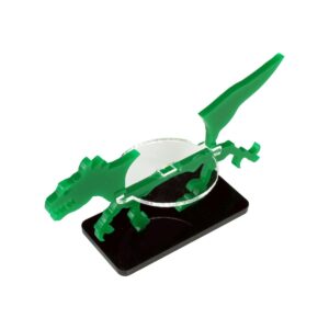 litko raptor character mount | dinosaur | velociraptor | clawfoot | role playing games | compatible with dungeons & dragons and pathfinder games (25x50mm rectangular base, green)