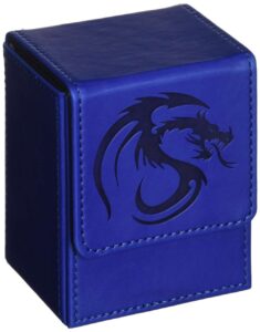 bcw deck case lx leatherette | holds 80 sleeved cards blue 1-dclx-blu | (1-unit)