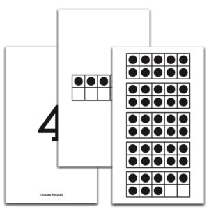 didax educational resources 1-50 ten-frame 1–50 cards, white, black, 0.81 h x 6.0 l x 4.5 w, (211480)