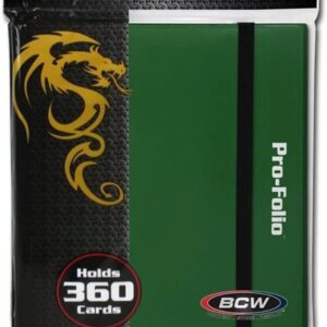 BCW Pro-Folio 9-Pocket Card Album - Green | Archival Safe, Side-Loading Trading Card Binder | Premium Collectible Storage Solution for Trading Cards, TCG, Sports Cards, and More - 360-Card Capacity