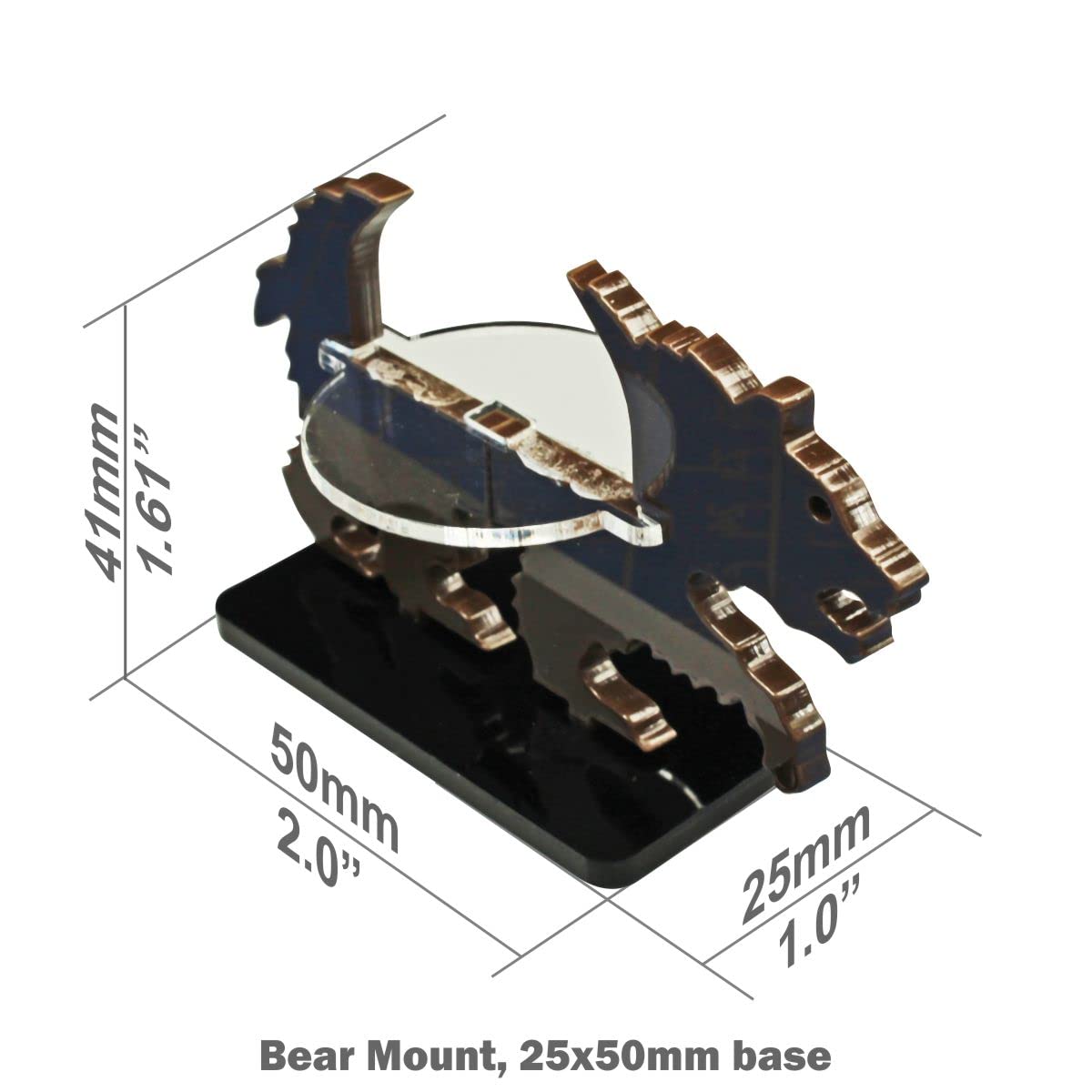 LITKO Bear Character Mount | Role Playing Games | Compatible with DND Pathfinder (25x50mm Base, Brown)