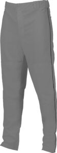 marucci adult elite double knit piped baseball pant, gray/black, xx-large