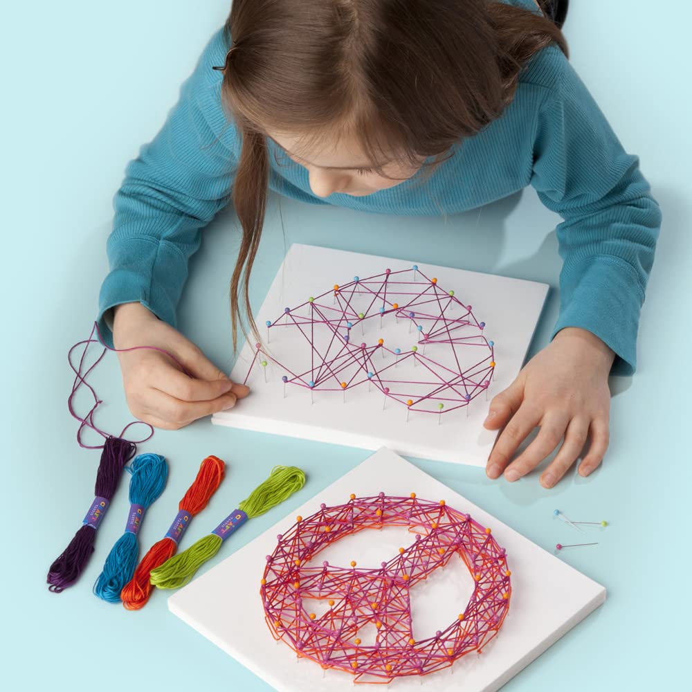 Craft-tastic – String Art – Craft Kit Makes 3 Large Canvases – Peace Sign Edition, Model Number: CTE40