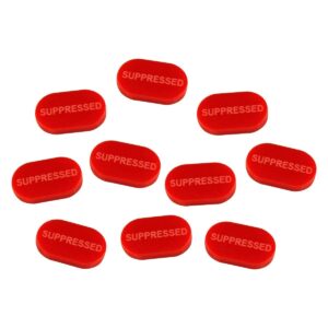 litko suppressed command token set | gaming aid pieces | compatible with flames of war, bolt action, axis & allies | wh40k | napoleonic | ancients | 10 pack (red)