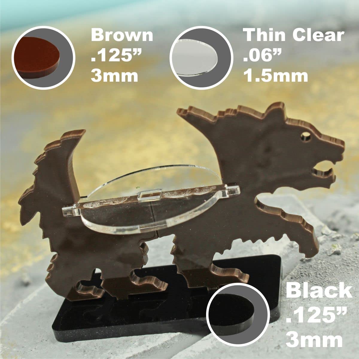 LITKO Bear Character Mount | Role Playing Games | Compatible with DND Pathfinder (25x50mm Base, Brown)