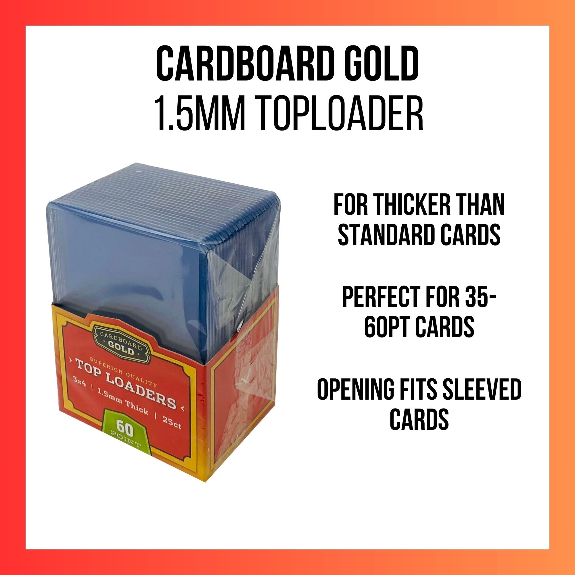 1x 25ct CBG 60 pt Cardboard Gold 3" x 4" PRO Toploaders Keeps Thick Cards Ultra Protected