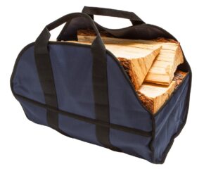 sc lifestyle premium firewood log carrier- wood tote (navy blue)