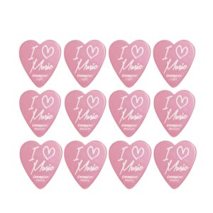 chromacast cc-hs-lm-12-pack "i love music" heart shaped picks in light, medium and heavy gauge - 12-pack