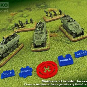 LITKO Command Token Set | Gaming Aid Pieces | Compatible with Flames of War, Bolt Action, Axis & Allies | Set of 25 (Blue)