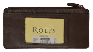 rolfs slim money organizer id card credit card holder wallet (brown)