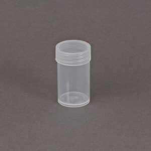 (5) edgar marcus brand round clear plastic (small dollars) size coin storage tube holders with screw on lid