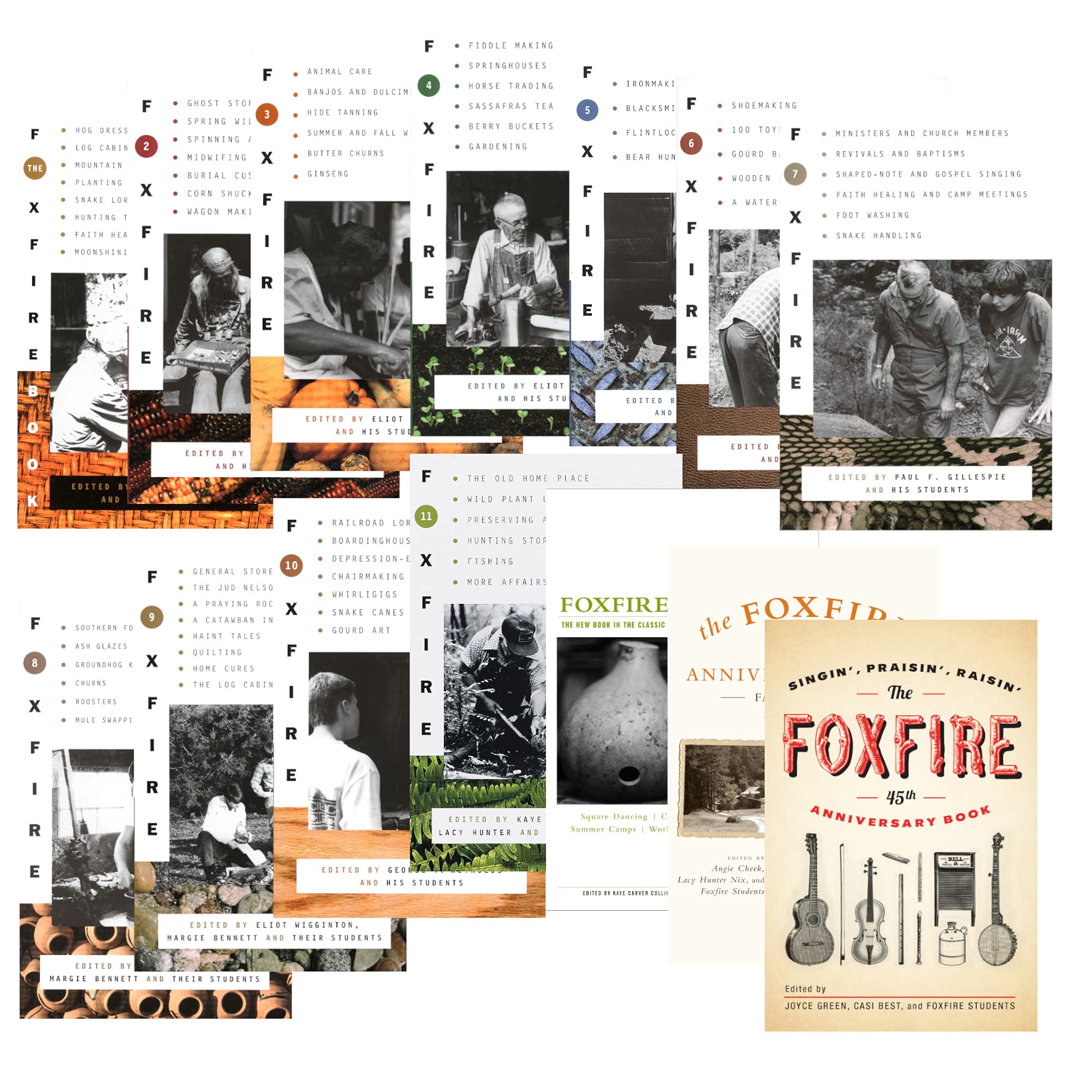 A Complete Foxfire Series 14-Book Collection Set with Anniversary Editions (Volumes 1, 2, 3, 4, 5, 6, 7, 8, 9, 10, 11 and 12 plus 40th and 45th Anniversay Editions)