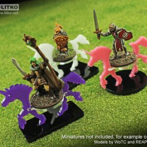 LITKO Unicorn Character Mount | Role-Playing Games | Compatible with Dungeons & Dragons and Pathfinder Games (40mm Circular Base, White)