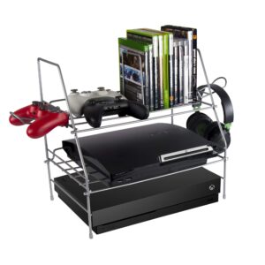 Atlantic Game Depot - Wire Gaming Rack Stores and Organizes All Your Gaming Gear, Made from Durable Heavy Gauge Steel Wire PN45506114