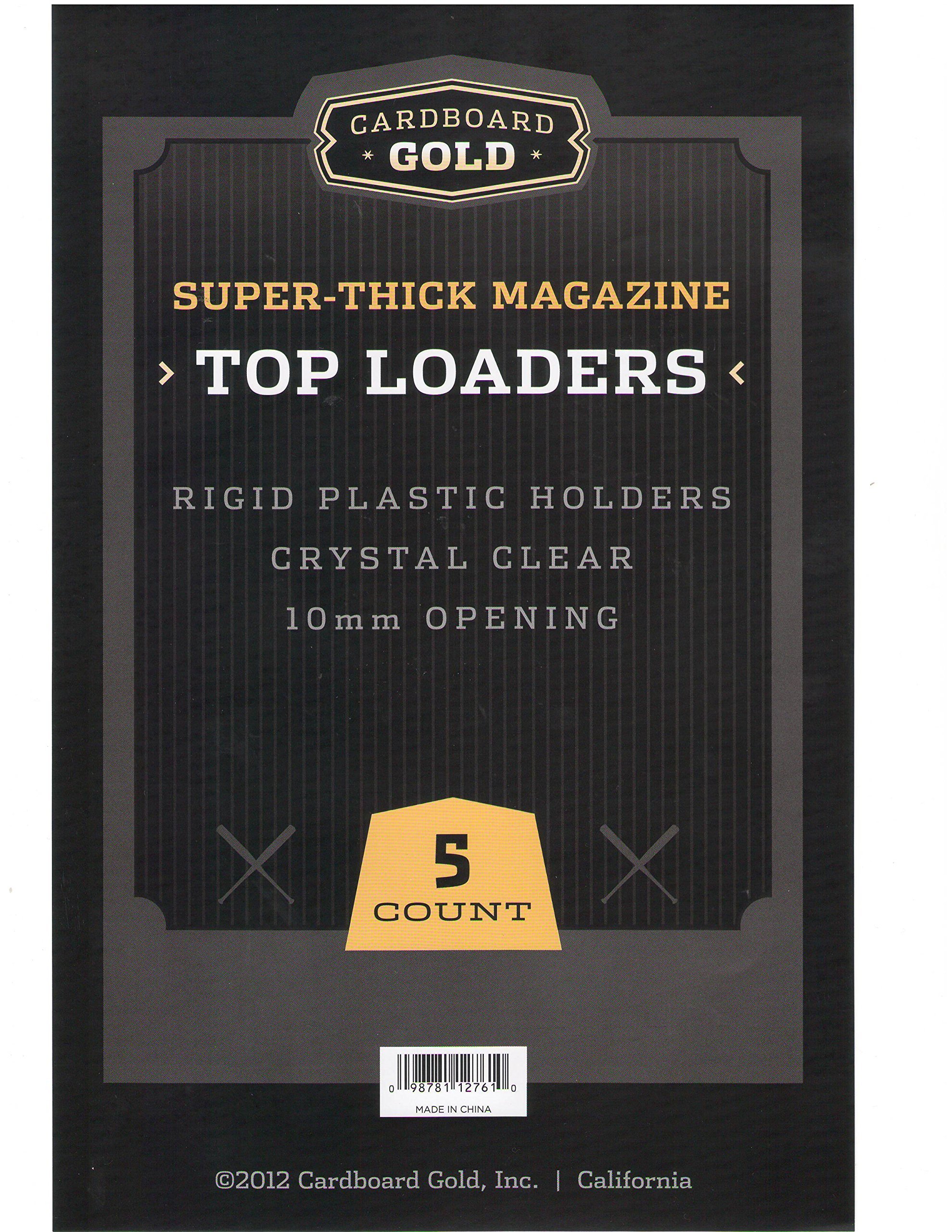 Cardboard Gold 1pk Super Thick Magazine Top Loaders (5ct) - Next Generation Archival Protection 1pk (5) Regular 8 3/4" x 11 1/4" x 10mm PRO Toploaders Keeps Magazines Ultra Protected