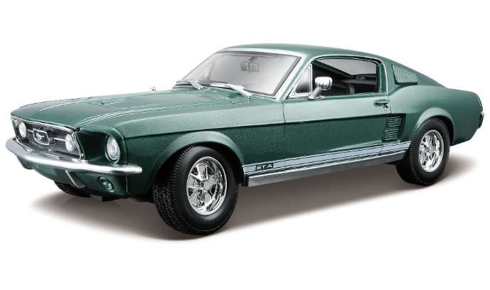 Maisto Year 2014 Special Edition Series 1:18 Scale Die Cast Car Set - Metallic Black Color Classic Coupe 1967 FORD MUSTANG GTA FASTBACK with Display Base (Car Dimension: 10 x 3-1/2 x 3) by Maisto