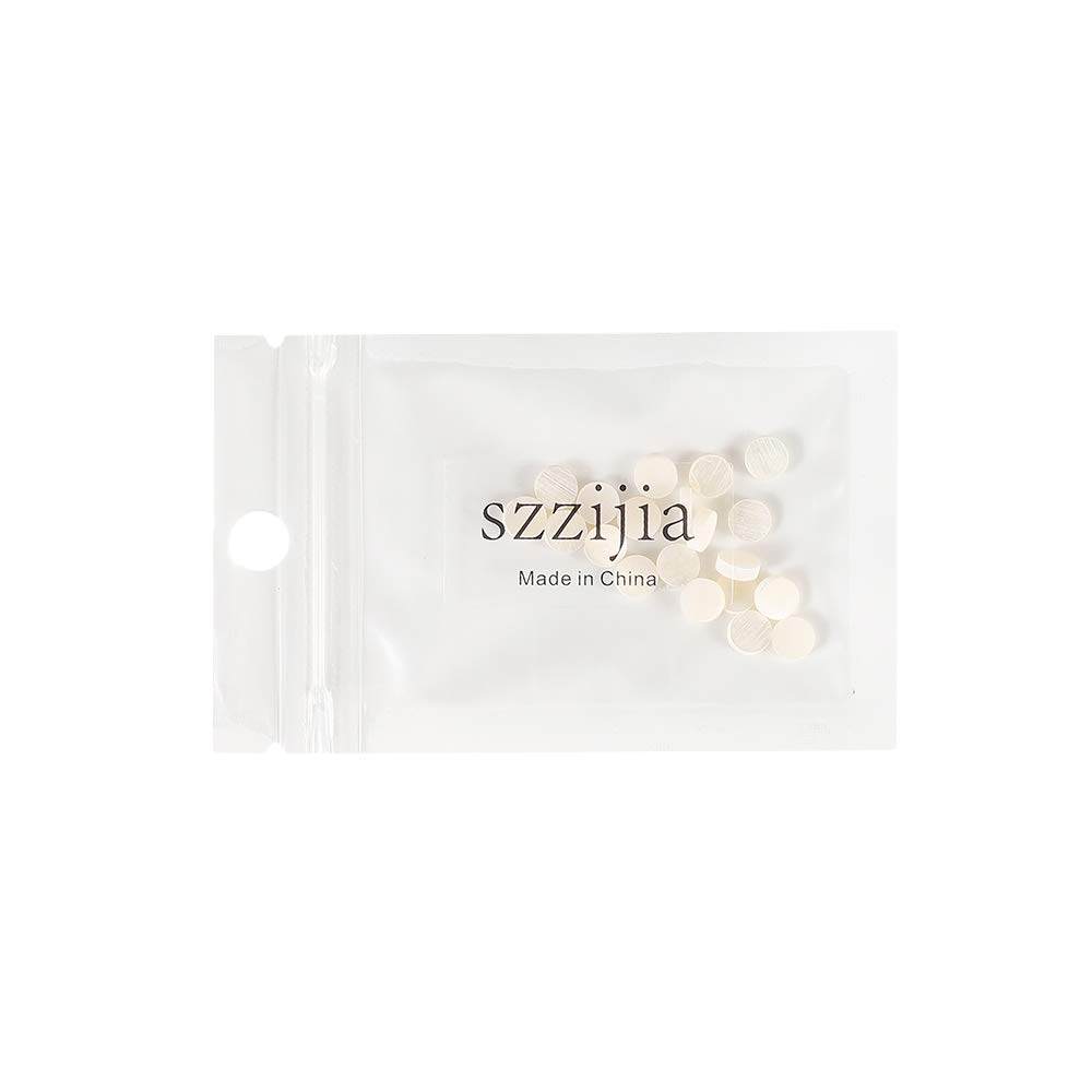 szzijia White Mother of Pearl Shell Dot Fret Inlay Maker 6mm for Guitar Fingerboard (Pack of 20)