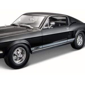 Maisto Year 2014 Special Edition Series 1:18 Scale Die Cast Car Set - Metallic Black Color Classic Coupe 1967 FORD MUSTANG GTA FASTBACK with Display Base (Car Dimension: 10 x 3-1/2 x 3) by Maisto