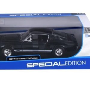 Maisto Year 2014 Special Edition Series 1:18 Scale Die Cast Car Set - Metallic Black Color Classic Coupe 1967 FORD MUSTANG GTA FASTBACK with Display Base (Car Dimension: 10 x 3-1/2 x 3) by Maisto