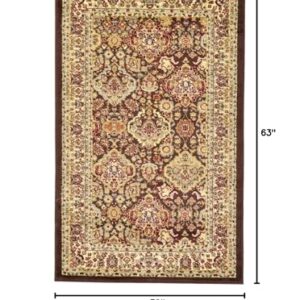 Unique Loom Voyage Collection Traditional Oriental Classic Intricate Design Area Rug, 3' 3" x 5' 3" Rectangle, Brown/Cream