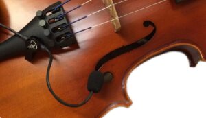 the feather violin pickup with flexible micro-gooseneck by myers pickups