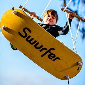 swurfer stand up tree swing, swingset outdoor play with adjustable handles for kids, durable, weatherproof, easy installation, 200lbs, ages 6 and up