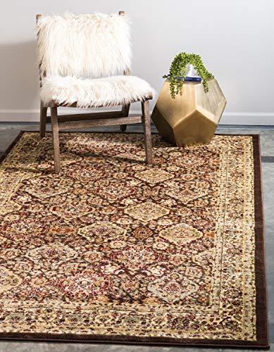 Unique Loom Voyage Collection Traditional Oriental Classic Intricate Design Area Rug, 3' 3" x 5' 3" Rectangle, Brown/Cream