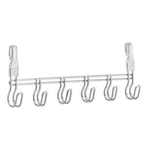 idesign tru-grasp steel/bpa-free plastic under-shelf organizer hooks - 10.6" x 4.1" x 1.3", clear/chrome