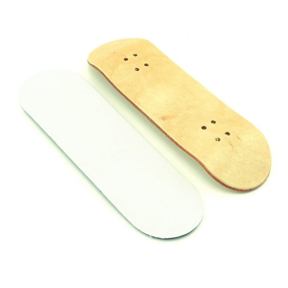 iSaddle 5 Ply Maple Wooden Unfinished Finger Skateboard Deck with Grip Tape (29mm Extreme Shape)