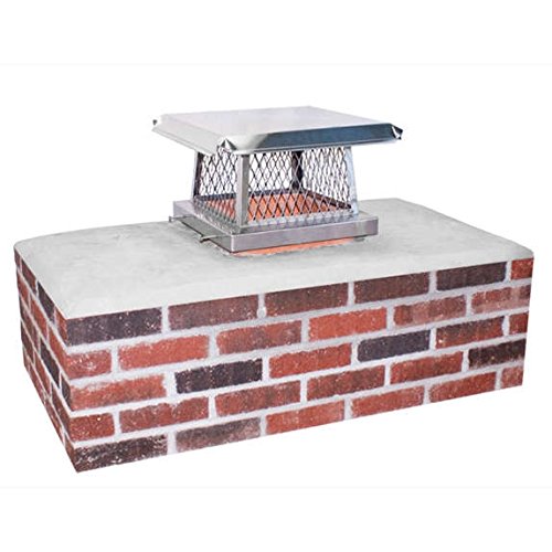 Rockford Chimney Supply Stainless Steel Chimney Cap, Single Flue Tile Mount 9x13 Inch