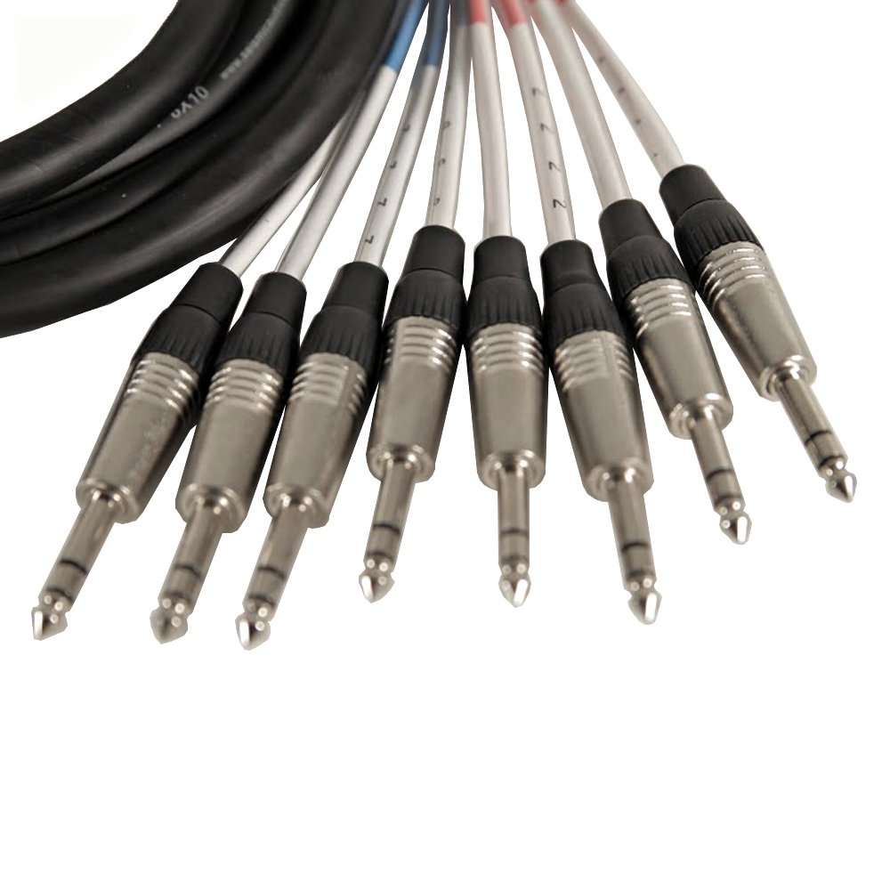 Seismic Audio SATXSW-8x10 4-Channel 10-Feet Insert Snake Cable 8 TRS to 4 XLR Male and 4 XLR Female