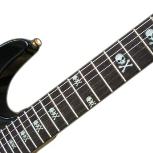 Inlay Sticker Fret Markers for Guitars & Bass - Skull with Crossbones (Sideways) - White Pearl