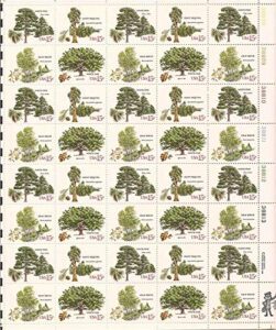 usps 1978 american trees - full sheet of 40 x 15 cent stamps sheet - scott 1764-7