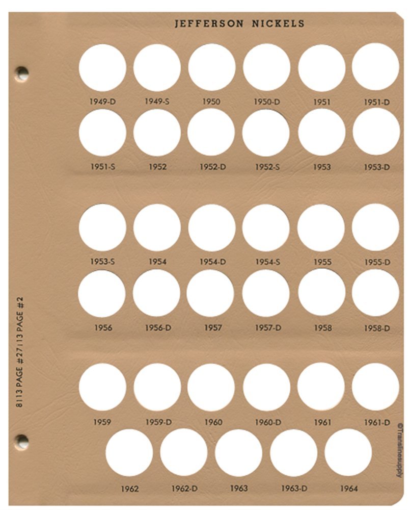 Dansco US Jefferson Nickel with Proof Coin Album 1938 - 2005 #8113