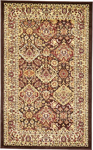 Unique Loom Voyage Collection Traditional Oriental Classic Intricate Design Area Rug, 3' 3" x 5' 3" Rectangle, Brown/Cream