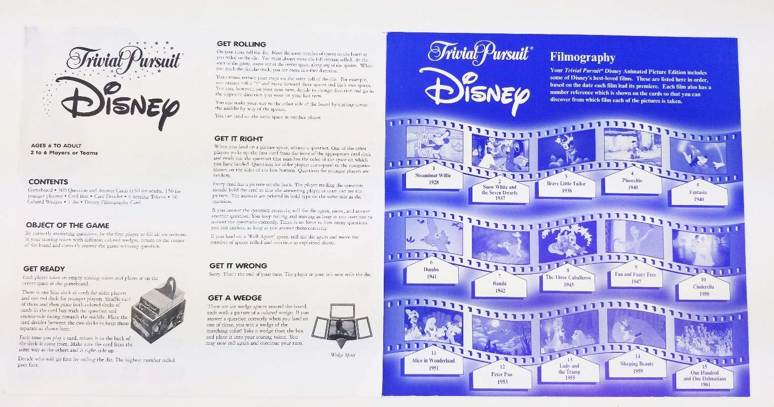 Disney Trivial Pursuit - Animated Picture Edition