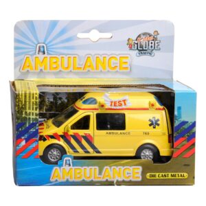 speel goed 510643 – ambulance model toy pull back solid poplar