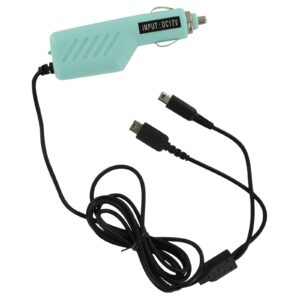 zedlabz 12v car charger adaper for nintendo ds lite, dsi, 2ds & 3ds - ice blue