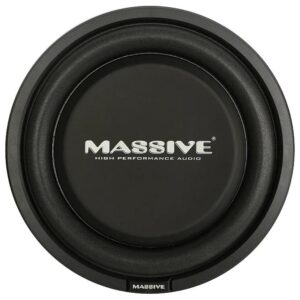 massive audio ufo10, 10 inch shallow subwoofer - high powered 600 watt shallow mount subwoofer, (3 inch voice coil dual 4 ohm) low profile car subwoofer with deep bass. sold individually